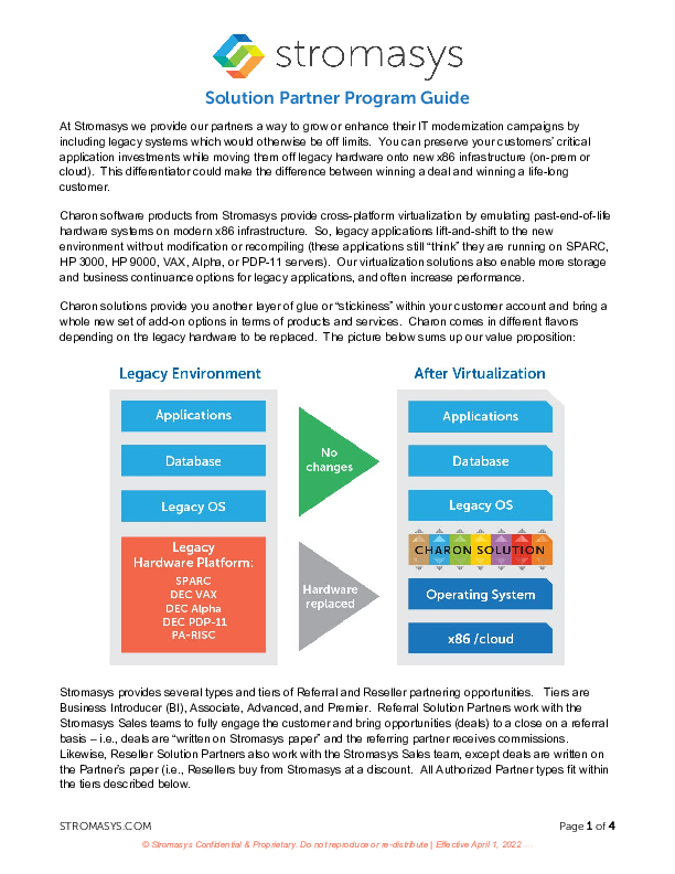 Stromasys Solution Partner Program Guide | Stromasys
