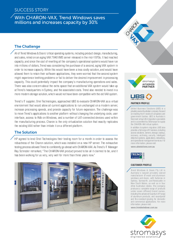 With Charon-VAX, Trend Windows saves millions andâ€¦ | Stromasys