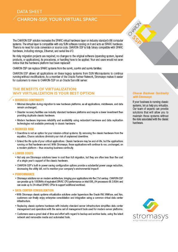 CHARON-SSP for Solaris: Emulation Datasheet PDF